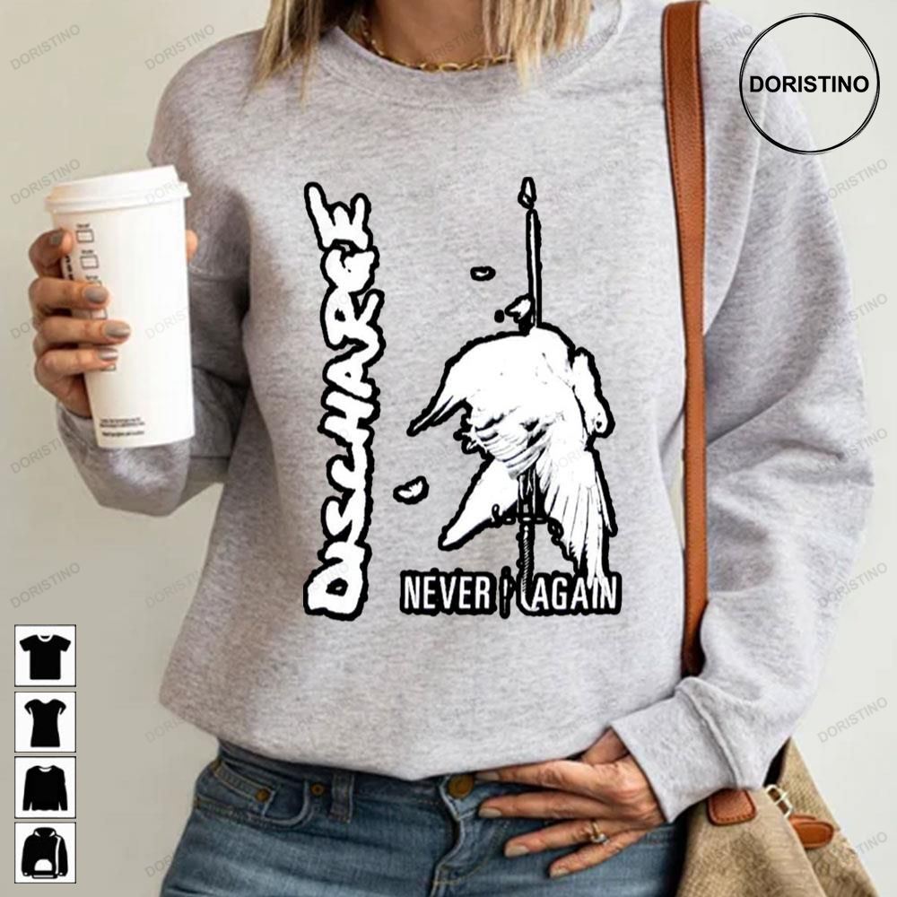 Discharge Band Anarchy Pigeon Never Again Awesome Shirts